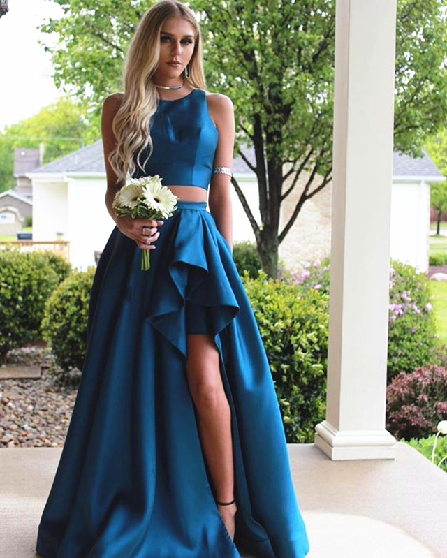 Two Piece Prom Dress With Slit E416 on Luulla
